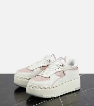 Valentino Garavani Freedots Xl Leather Platform Sneakers - White