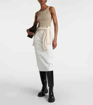 Max Mara Zulia Cotton-blend Midi Skirt
