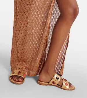 GIANVITO ROSSI Shanti Embellished Leather Sandals