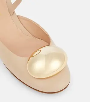 GIANVITO ROSSI Sphera 45 Leather Slingback Pumps - Beige