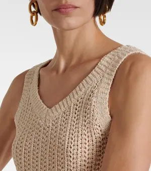 Max Mara Arrigo Knit Cotton-blend Tank Top - Beige
