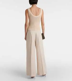 Max Mara Arrigo Knit Cotton-blend Tank Top - Beige