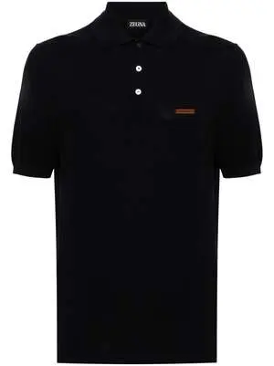 Zegna Cotton Piqué Polo Shirt - Blue