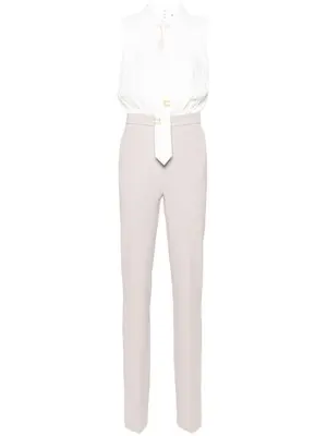 Elisabetta Franchi Tie-detail Crepe Jumpsuit - White
