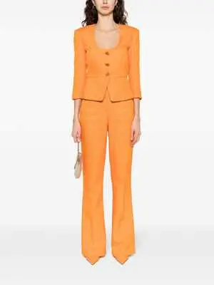 GENNY High-waist Straight-leg Trousers - Orange