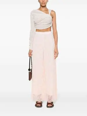 TWINSET Pleated Lace Palazzo Pants