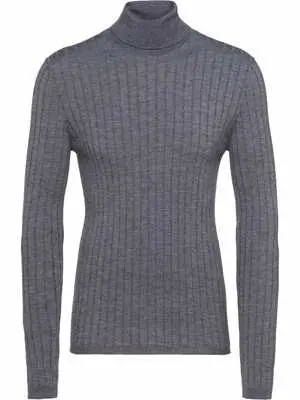 Prada Ribbed Roll Neck Jumper