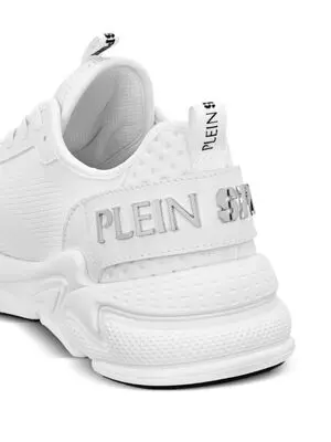 PLEIN SPORT Logo-lettering Mesh Sneakers - White