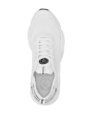 PLEIN SPORT Logo-lettering Mesh Sneakers - White