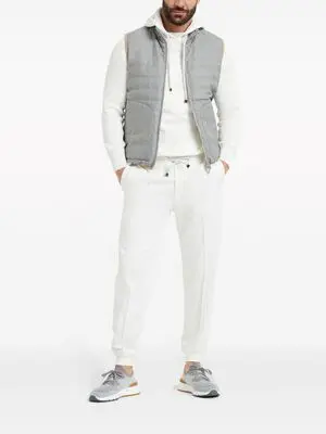 Brunello Cucinelli Tapered Cotton Track Pants - White