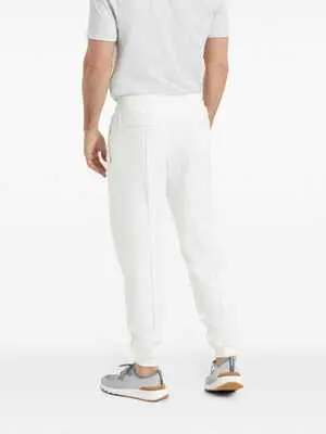 Brunello Cucinelli Tapered Cotton Track Pants - White