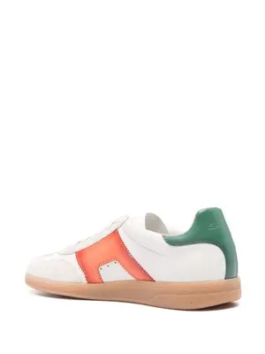 Santoni Colourblock Panelled Sneakers - White
