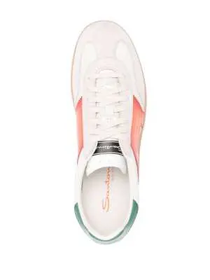 Santoni Colourblock Panelled Sneakers - White
