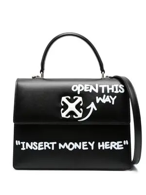 Off-White Jitney 1.4 Leather Tote Bag - Black
