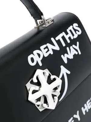 Off-White Jitney 1.4 Leather Tote Bag - Black