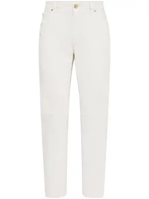 Brunello Cucinelli Mid-rise Tapered-leg Jeans - Neutrals