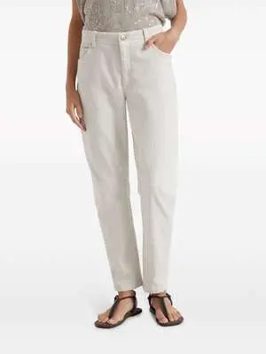 Brunello Cucinelli Mid-rise Tapered-leg Jeans - Neutrals