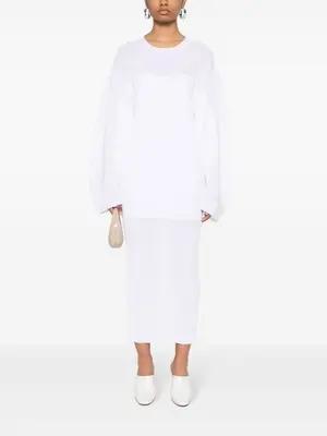 Stella McCartney Plissé Fine-knit Midi Dress - White