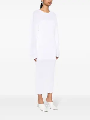 Stella McCartney Plissé Fine-knit Midi Dress - White