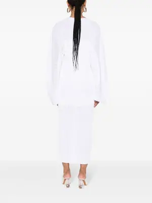 Stella McCartney Plissé Fine-knit Midi Dress - White
