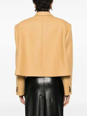 Khaite Melton Twill Double-breasted Jacket - Neutrals