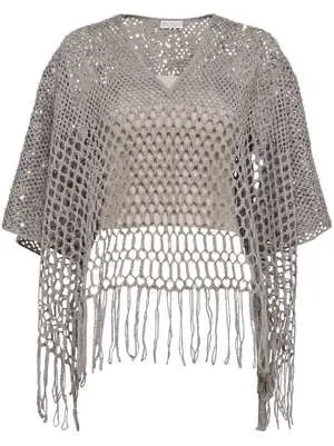Brunello Cucinelli Sequin-embellished Open-knit Sweater