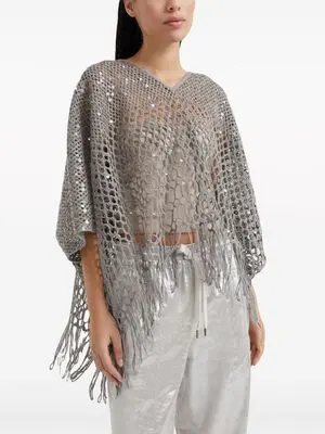 Brunello Cucinelli Sequin-embellished Open-knit Sweater
