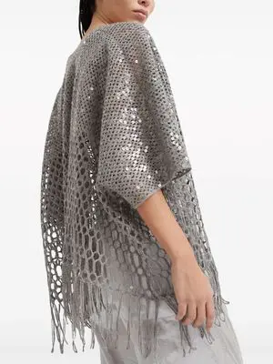 Brunello Cucinelli Sequin-embellished Open-knit Sweater
