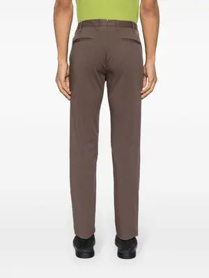 Incotex Mid-rise Twill Chino Trousers - Brown