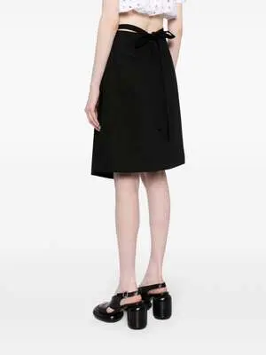 PATOU Wraparound Gabardine Midi Skirt - Black