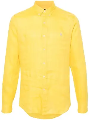 Polo Ralph Lauren Polo Pony-embroidered Linen Shirt - Yellow