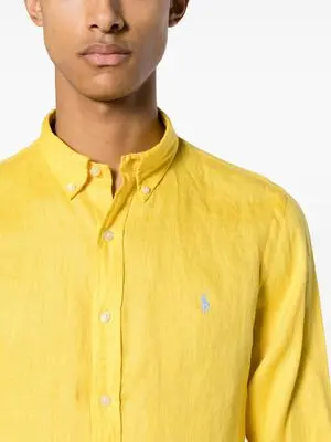 Polo Ralph Lauren Polo Pony-embroidered Linen Shirt - Yellow