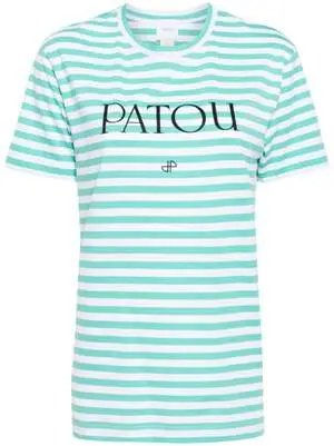 PATOU Striped Logo-print T-shirt - Blue