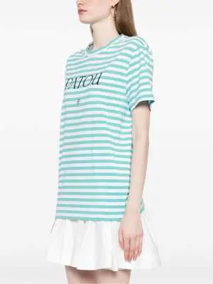 PATOU Striped Logo-print T-shirt - Blue