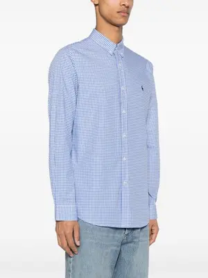 Polo Ralph Lauren Gingham-check Long-sleeve Shirt - Blue