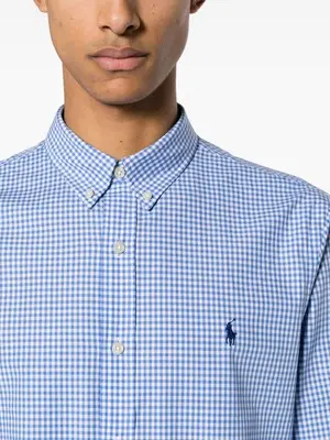 Polo Ralph Lauren Gingham-check Long-sleeve Shirt - Blue