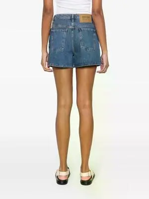 Moschino Logo-patch Stud-embellished Denim Shorts