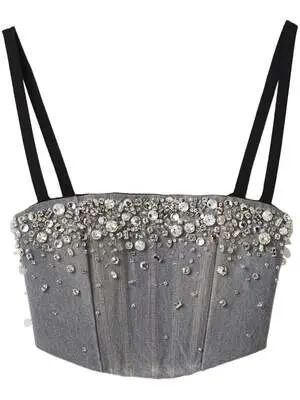 Miu Miu Crystal-embellished Denim Top