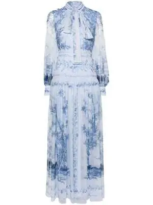 Erdem Graphic-print Silk Voile Gown