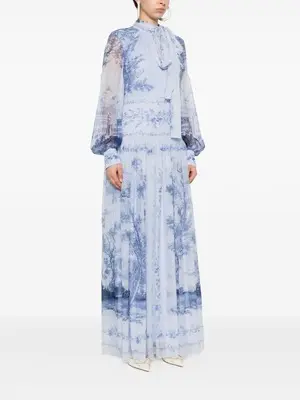 Erdem Graphic-print Silk Voile Gown