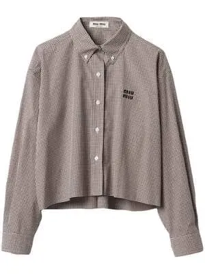 Miu Miu Gingham Cropped Shirt