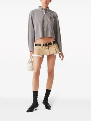 Miu Miu Gingham Cropped Shirt
