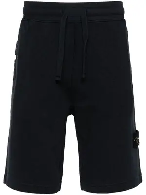 Stone Island Compass Cotton Bermuda Shorts - Blue