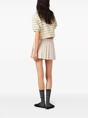 Miu Miu Pleated Virgin Wool Miniskirt
