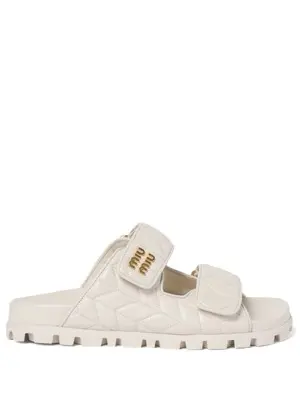 Miu Miu Matelassé Nappa Leather Slides