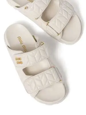 Miu Miu Matelassé Nappa Leather Slides