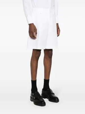 Valentino Garavani Cotton Pressed-crease Shorts - White