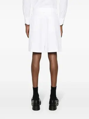 Valentino Garavani Cotton Pressed-crease Shorts - White