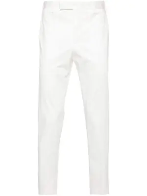 PT TORINO Slim-fit Cropped Chinos With Feather Detail - White