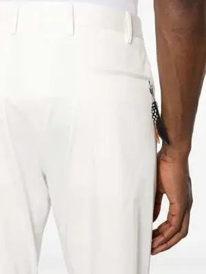 PT TORINO Slim-fit Cropped Chinos With Feather Detail - White